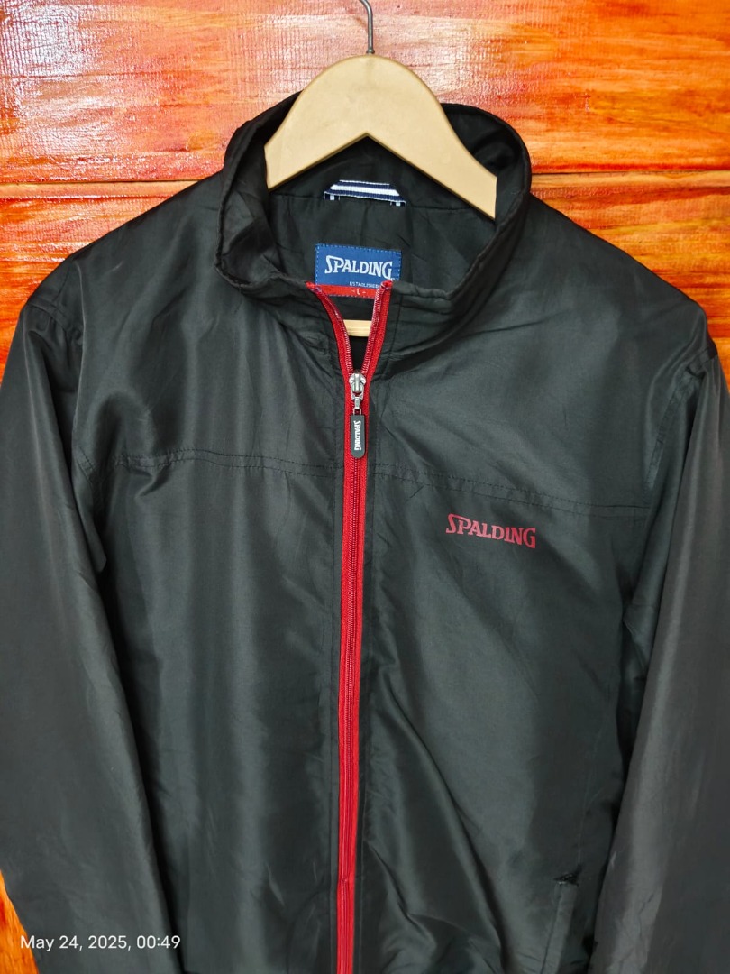 Spalding Sports Jacket Black, Men's Fashion, Coats, Jackets and ...