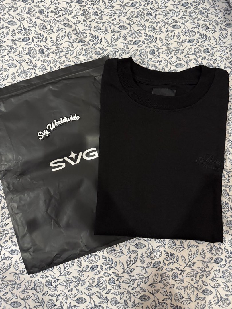 SVG ss25 cursive tee black, Men's Fashion, Activewear on Carousell
