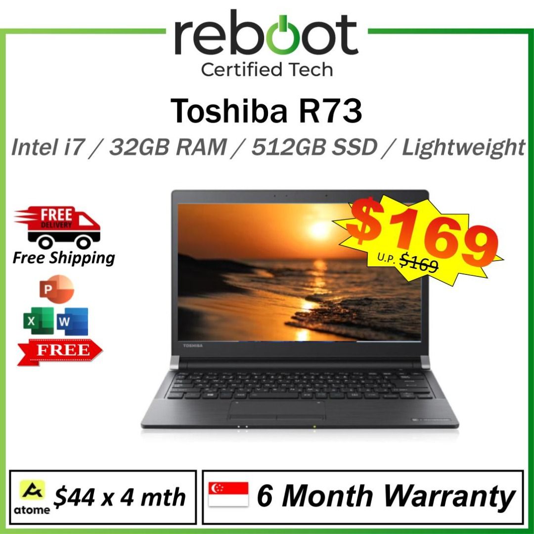 Toshiba R73 - 13.5 Inch - 256GB SSD - Warranty Available - Free MS ...