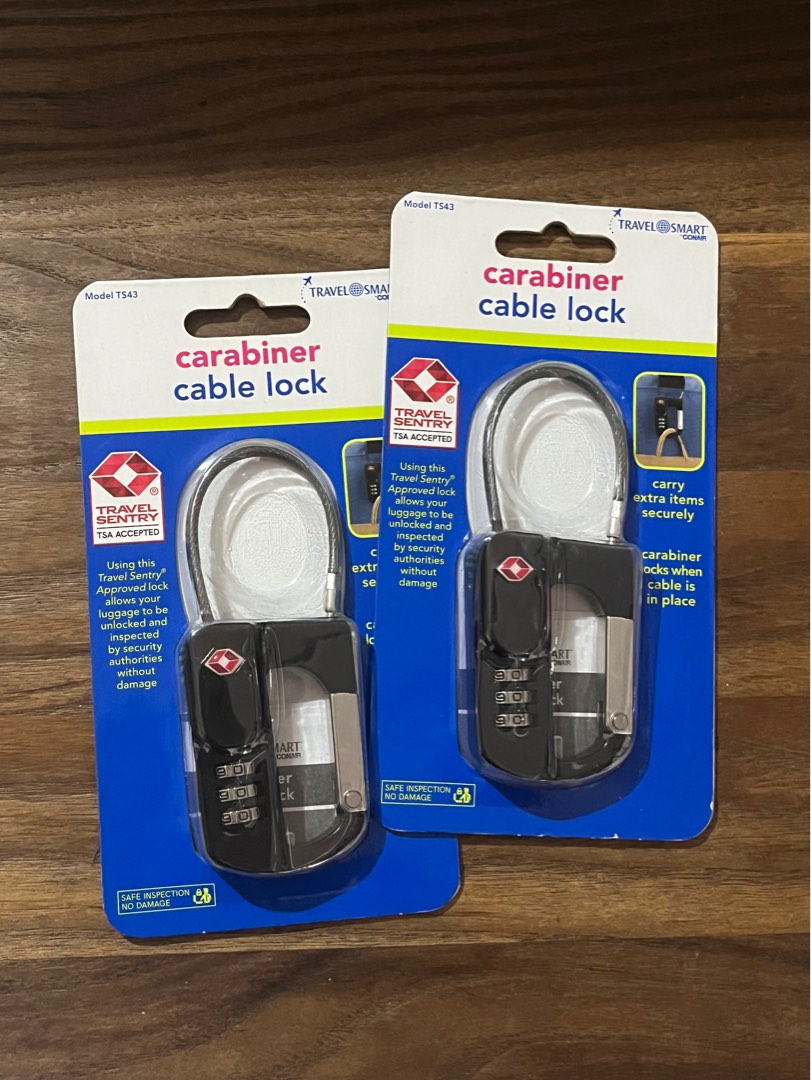 Travel Smart by Conair - Carabiner Cable Lock - TSA Approved, best for ...