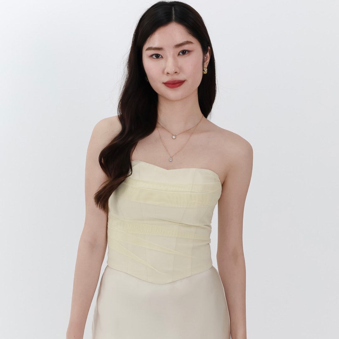 TSS Chelsea Co-Ord Mesh Top in Pale Yellow, Women's Fashion, Tops ...