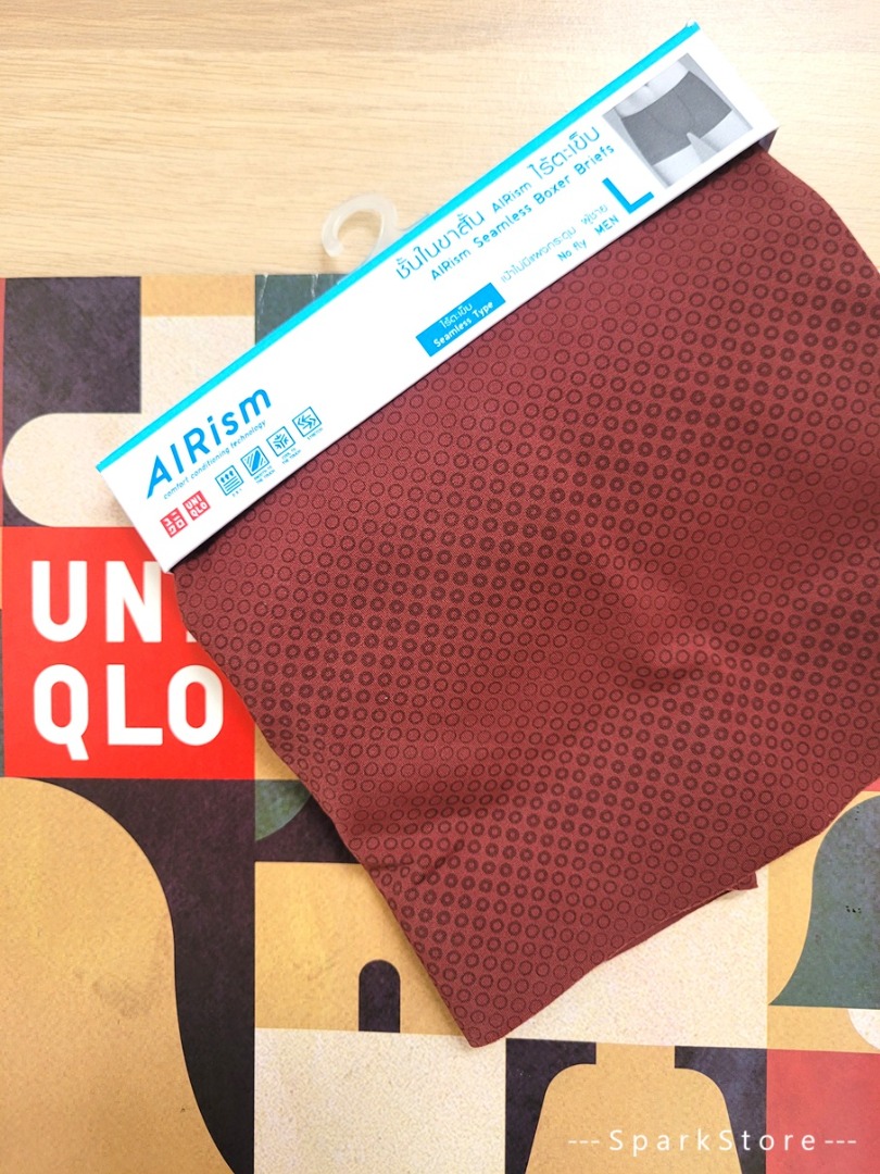 Uniqlo Celana Dalam Boxer Airism Seamless Merah Maroon, Fesyen Pria, Pakaian , Bawahan di Carousell