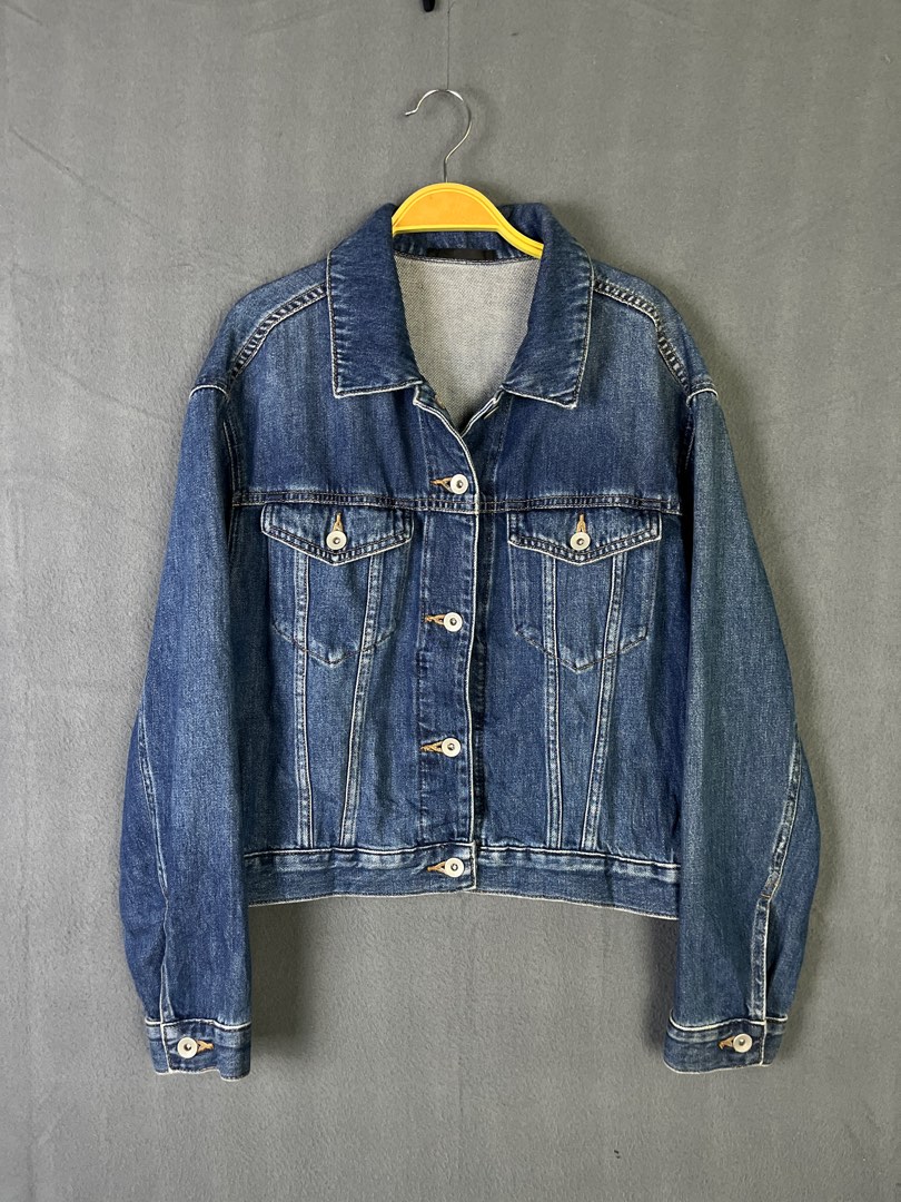 Uniqlo Cropped Denim Jacket, Women's Fashion, Coats, Jackets and ...