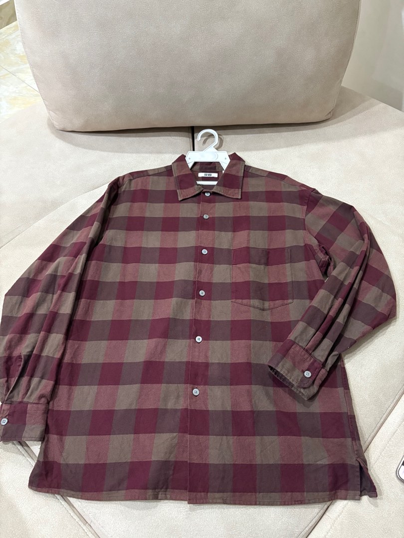 Uniqlo flannel boxy baju lelaki, Men's Fashion, Tops & Sets, Formal ...