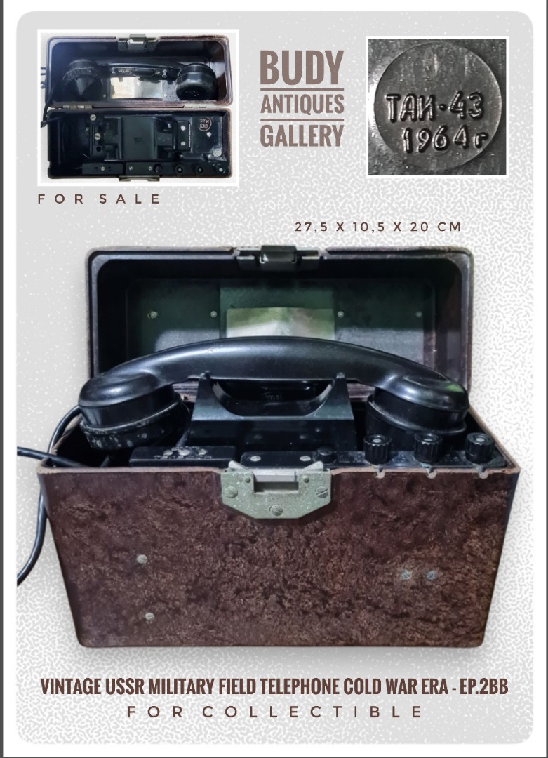 Vintage 1964 USSR Field Telephone Cold War Era - Ep.2BB, Elektronik ...