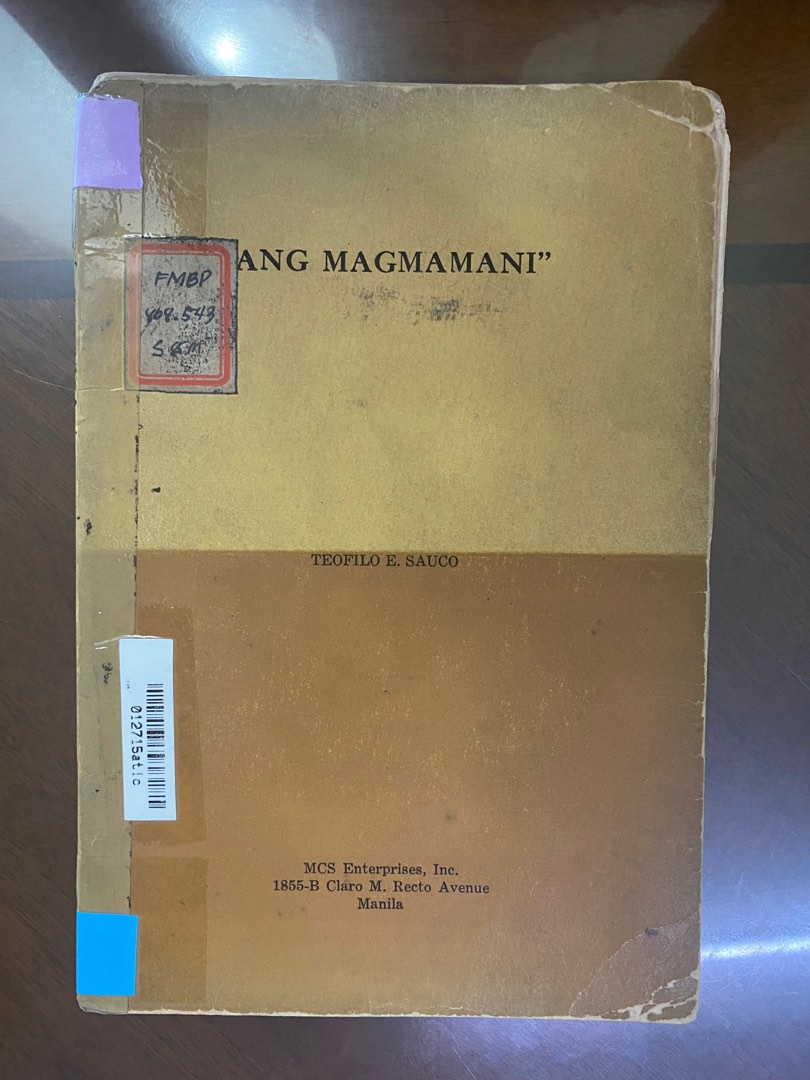 Vintage Philippines Tagalog Book - Ang Magmamani By Teofilo E. Sauco ...