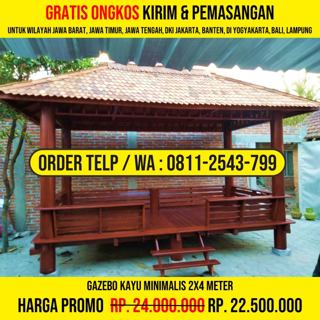 WA : 0811-2543-799, Gazebo Apartements 2x4 Atap Sirap Ulin, purwakarta ...