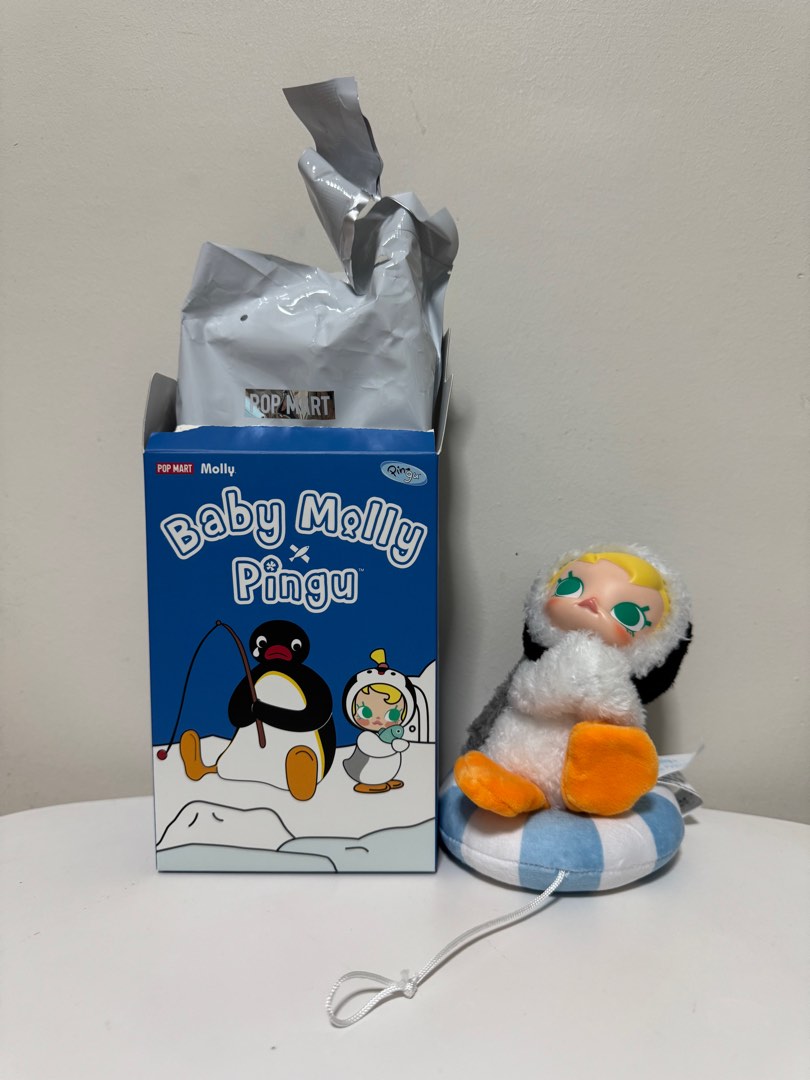 WTS molly x pingu popmart plush pendant (little fishing boat), Hobbies ...