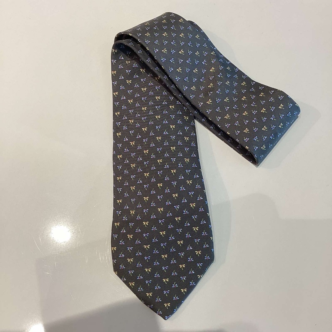 257004179 FERRAGAMO SLG NECKTIE GRAY, Luxury, Accessories on Carousell
