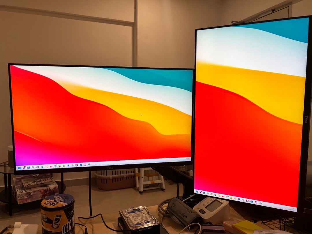 27 inch Dell Monitor x 2 with Gas Strut Dual Arm, Computers & Tech ...