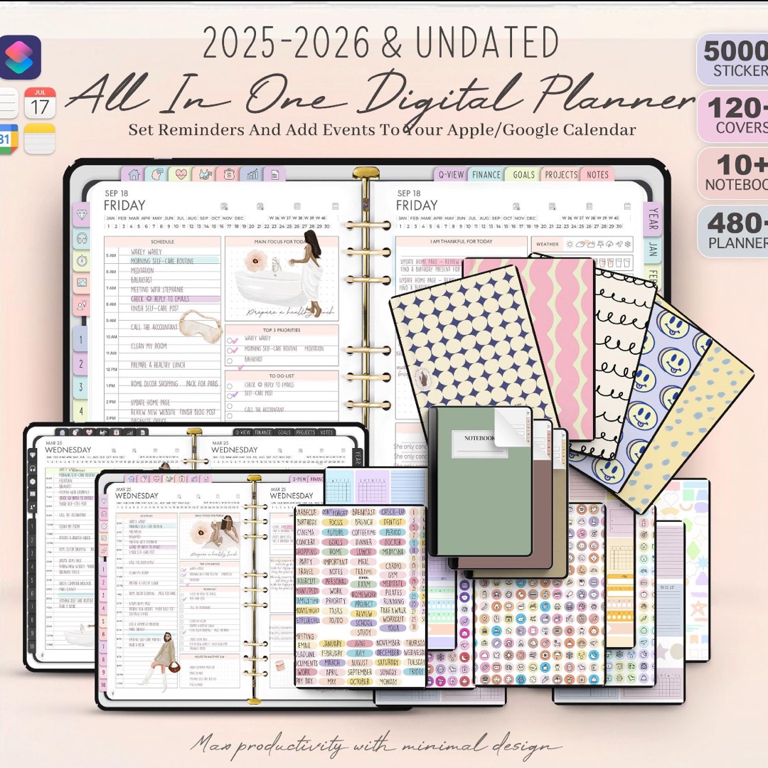 ️ INSTANT ️All In One Digital Planner 2025 2026 Dated | Daily Digital ...