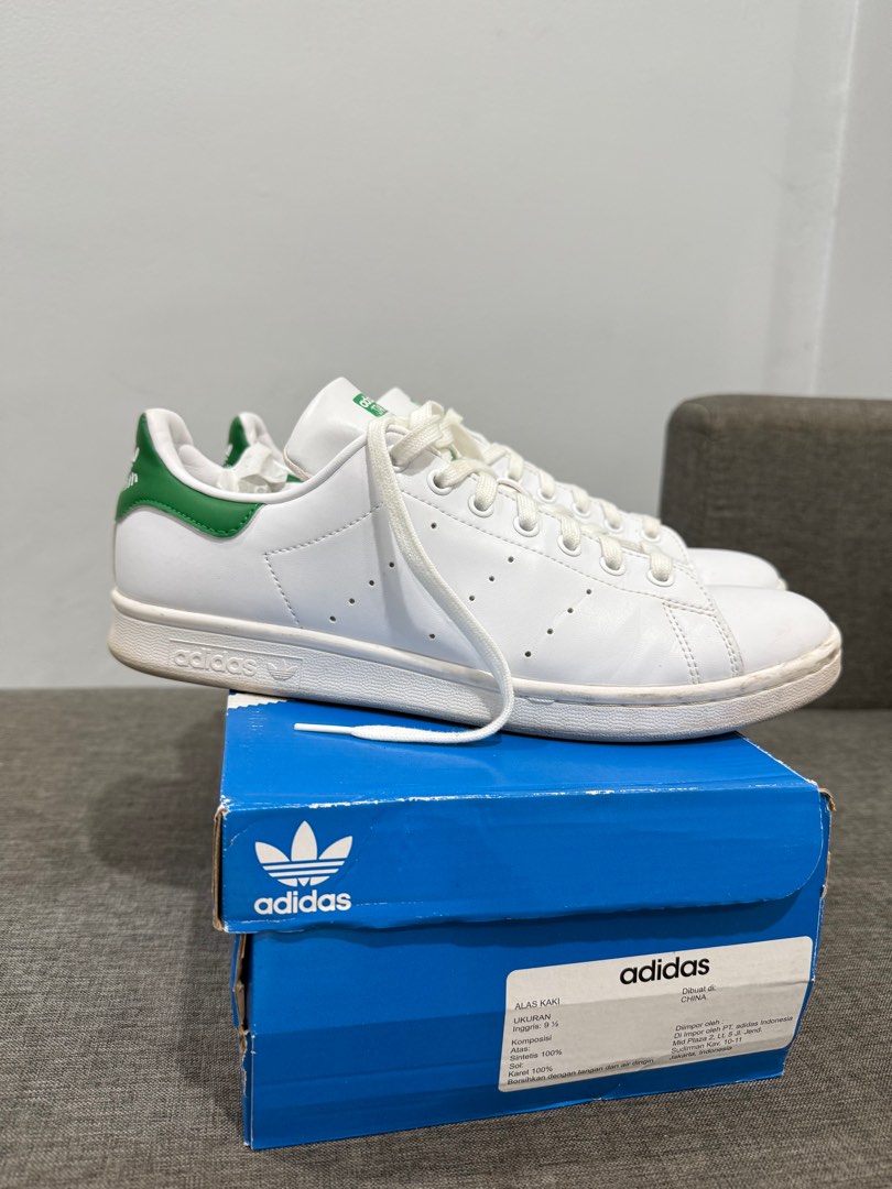 Adidas Stan Smith White Original 10000% Authentic, Fesyen Pria, Sepatu ...