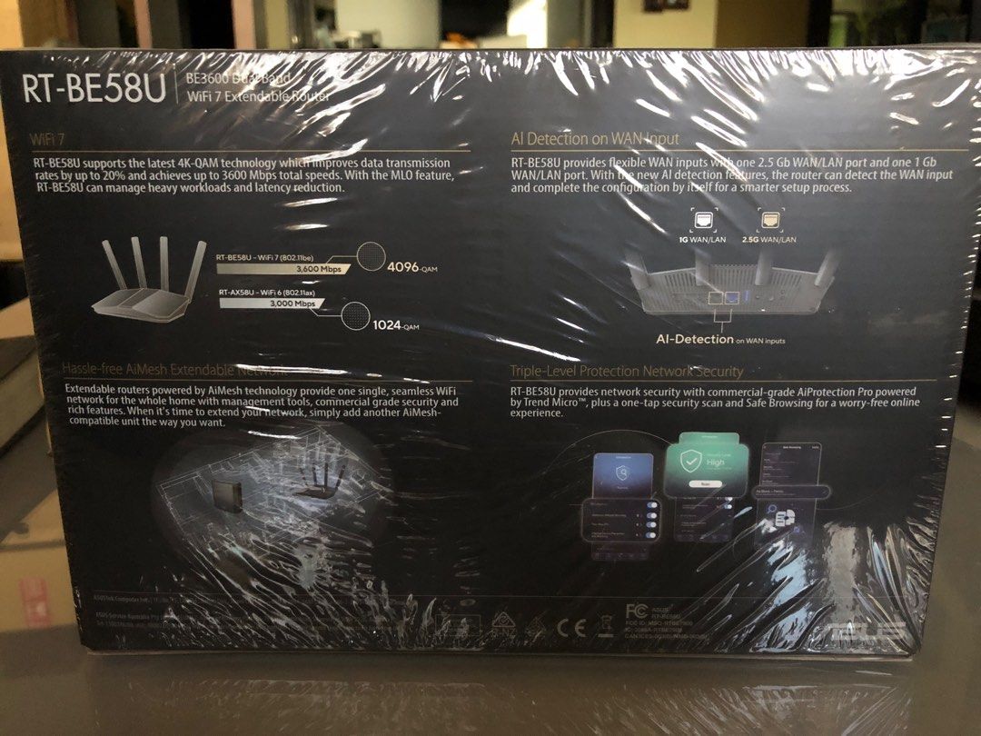 ASUS WIFI 7 ROUTER RT-BE58U, Computers & Tech, Parts & Accessories ...