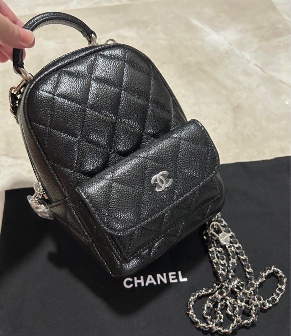 Authentic Chanel Mini Backpack Black Caviar, Luxury, Bags & Wallets on ...