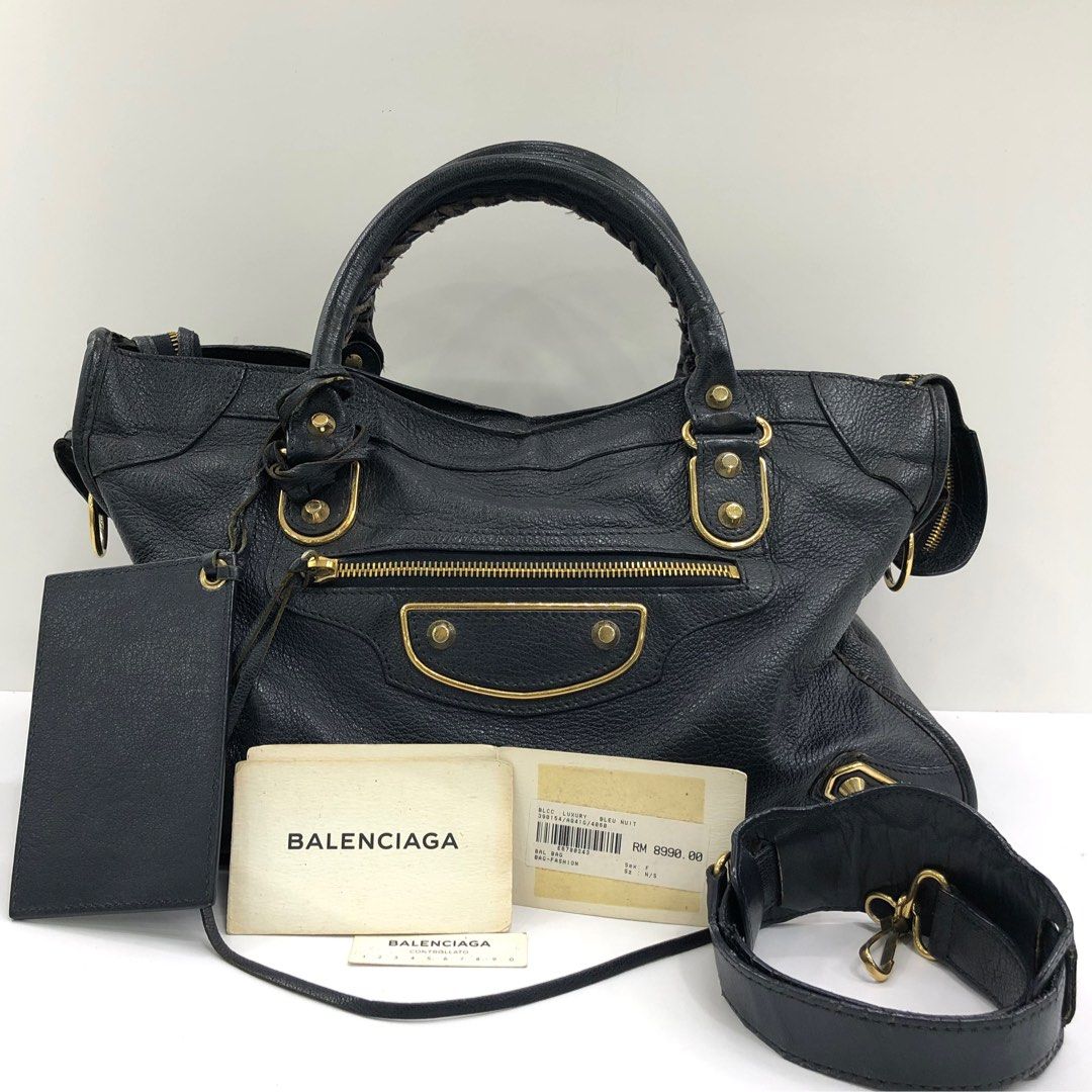 BALENCIAGA 390154 METALLIC EDGE COTY CITY 2WAY W/MIRROR SHOULDER BAG ...