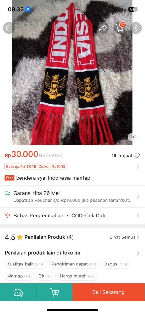 Bendera Syal Indonesia Mantab, Antik, Pajangan di Carousell