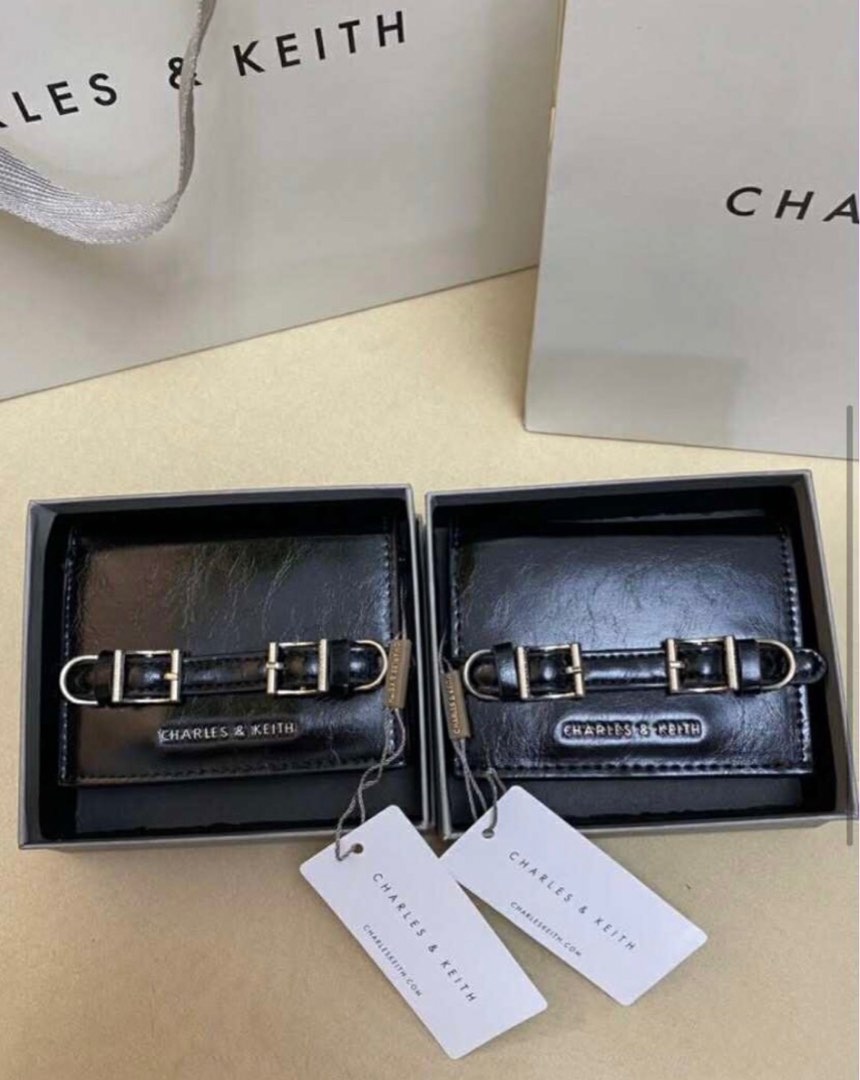 Charles and Keith wallet (in black) with sling comes w/tag and box ...