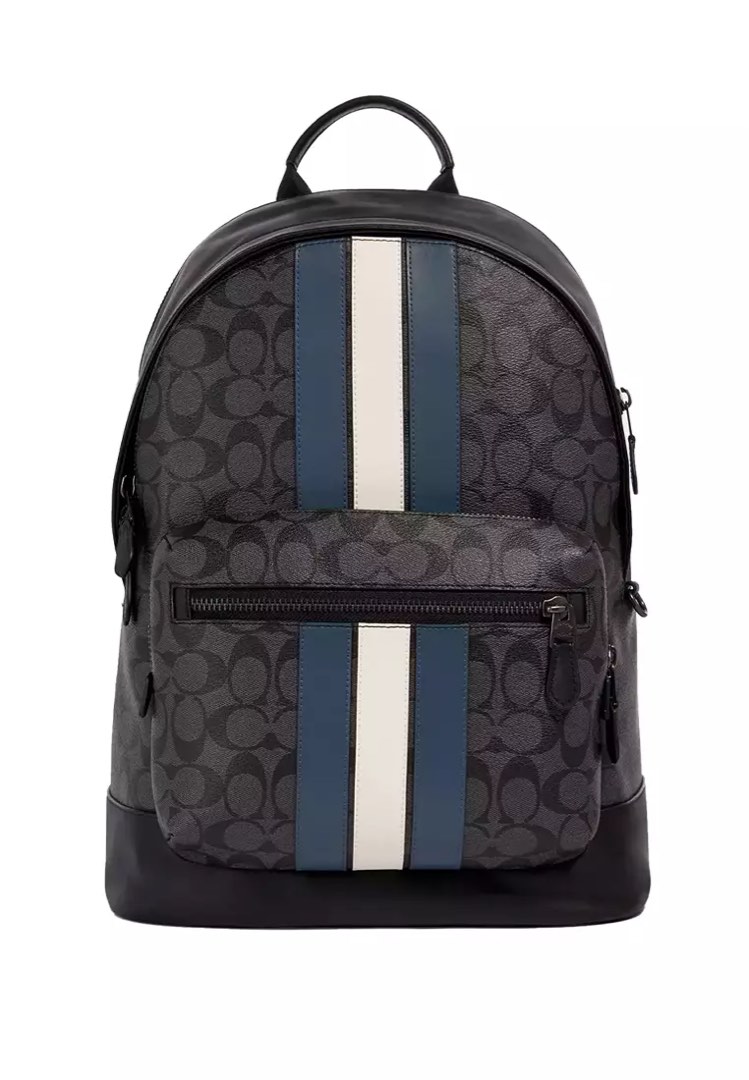 Coach West backpack in signature canvas with varsity stripes, Women's ...