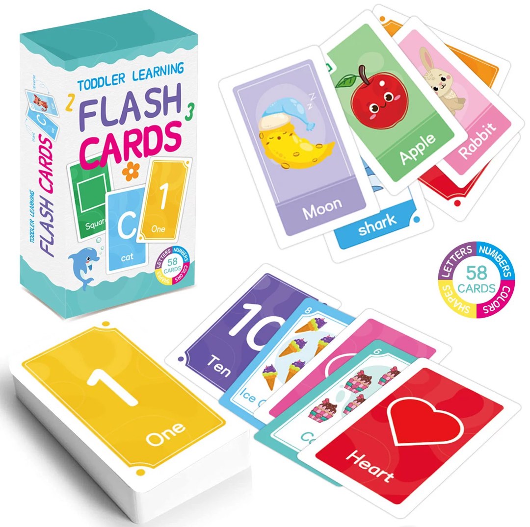 Colourful Flash Cards for Toddler Fun Learning, Hobbies & Toys, Toys ...