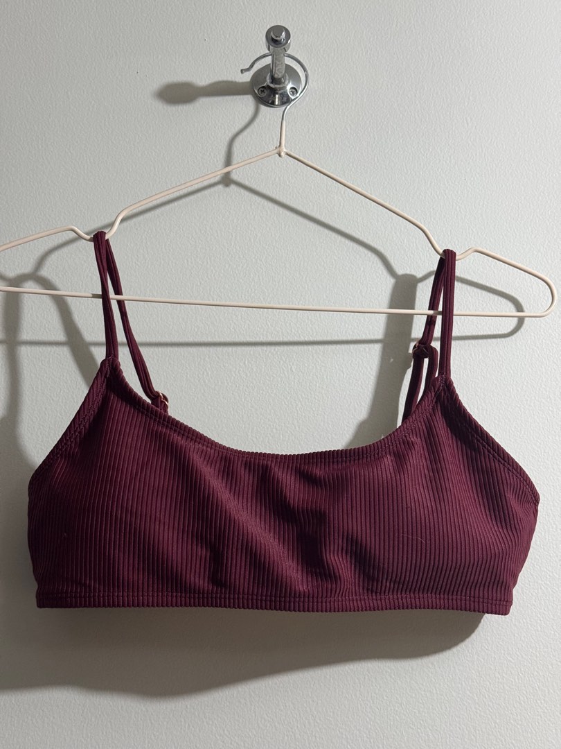Cotton On Maroon & Black Bikini Tops, Women's Fashion, Swimwear ...