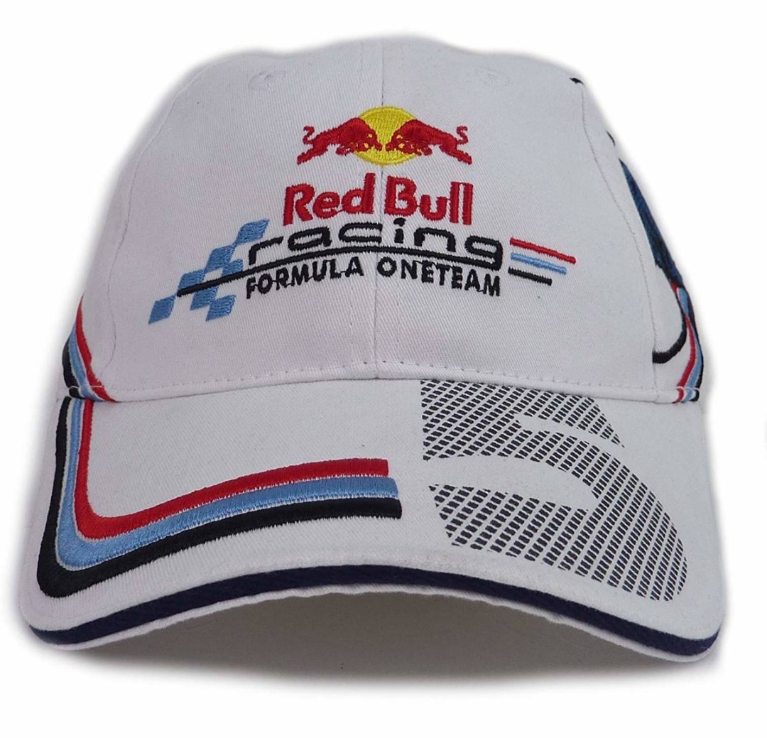 Formula 1 Red Bull racing No.5 Vettel Driver's Curved Visor Cap (White ...