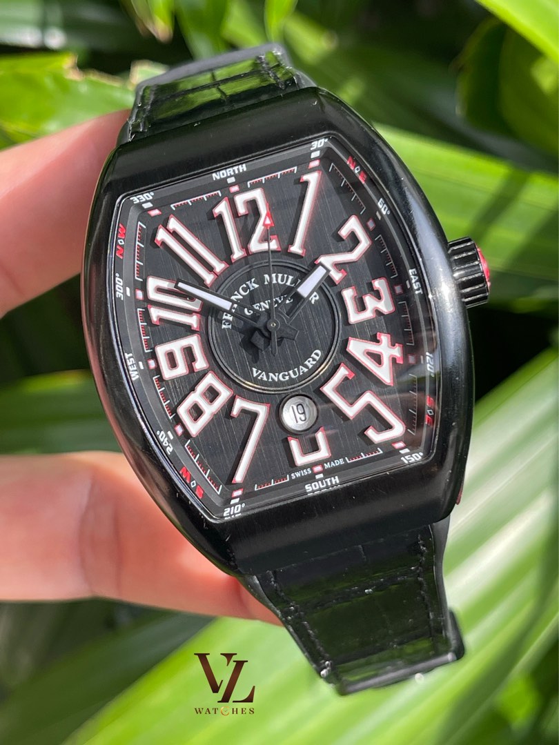 Franck Muller Vanguard PVD Black Titanium Case Black Numerals Dial ...
