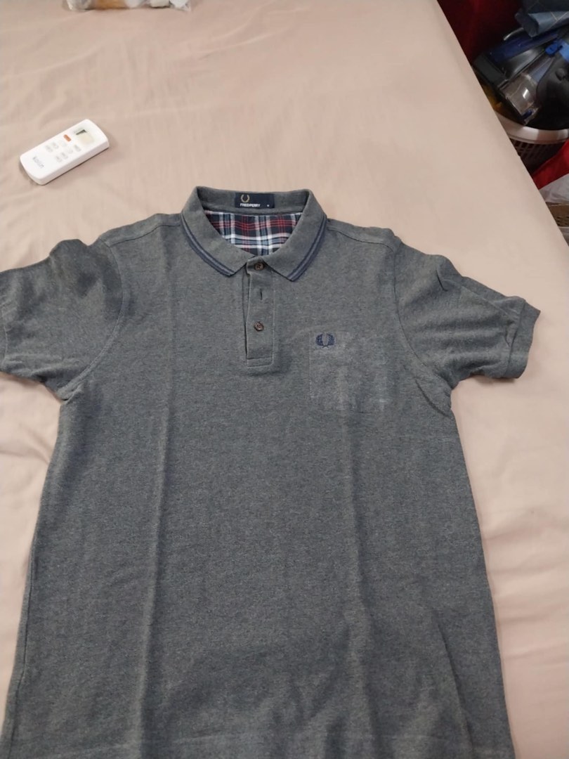 Fred Perry Grey Polo Shirt, Men's Fashion, Tops & Sets, Tshirts & Polo ...