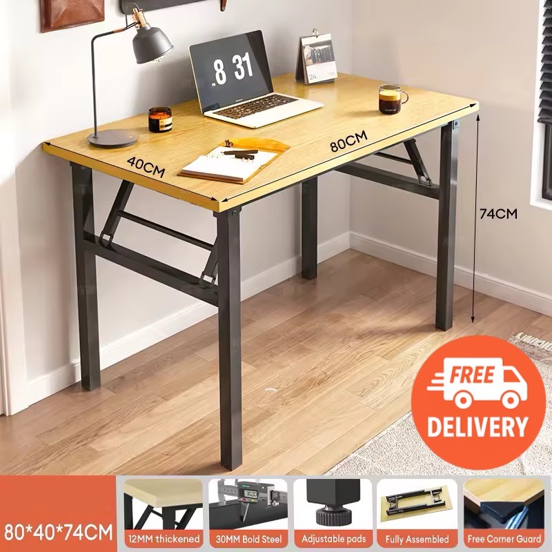 [FREE DELIVERY] Foldable Compact Office Study Table | Writing Desk For ...