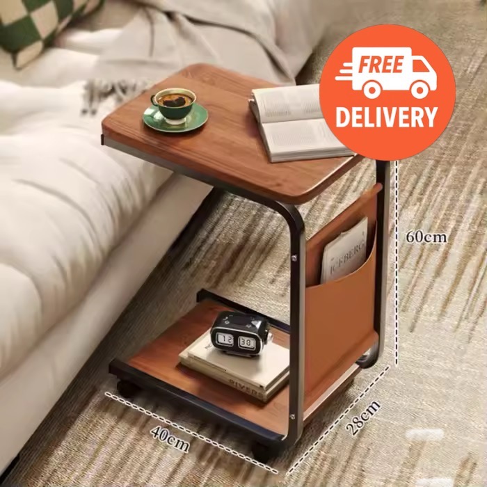 [FREE DELIVERY] Sofa Side Wheels Table | Compact Laptop Side Table With ...