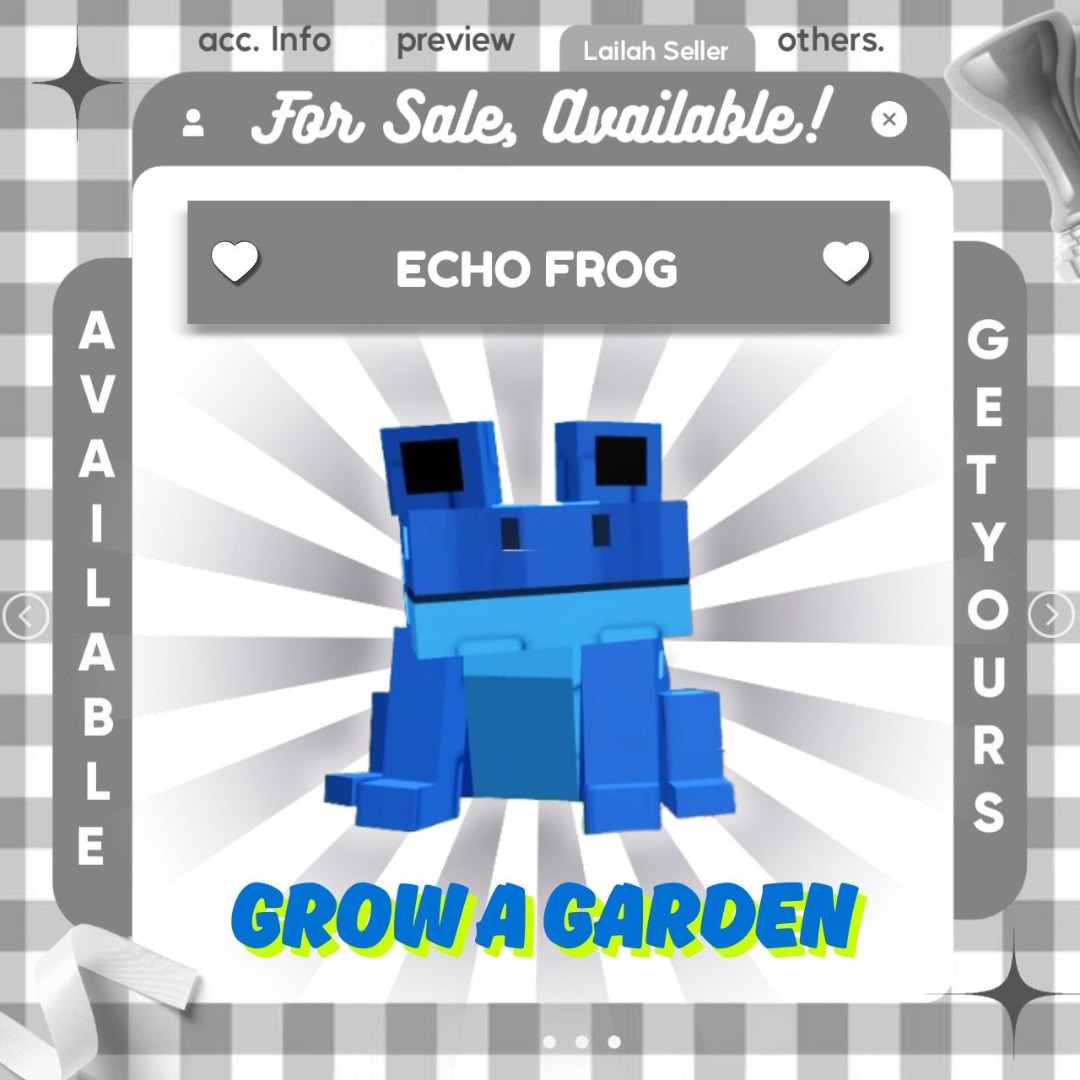 GROW A GARDEN | ECHO FROG | ROBLOX | READ DESCRIPTION, Hobbies & Toys ...