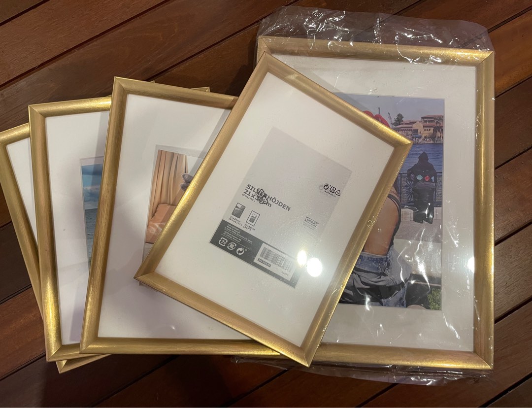 Ikea Gold Frames (RM50 for all), Furniture & Home Living, Home Decor ...