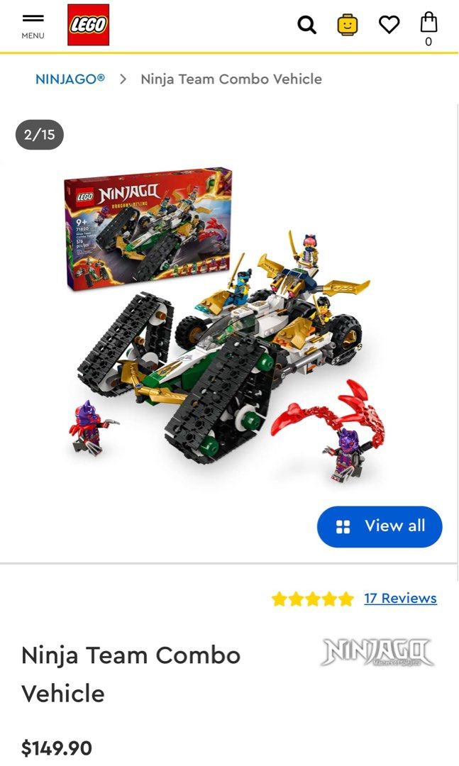 LEGO Ninjago Dragons Rising Ninja Team Combo Vehicle, Hobbies & Toys ...