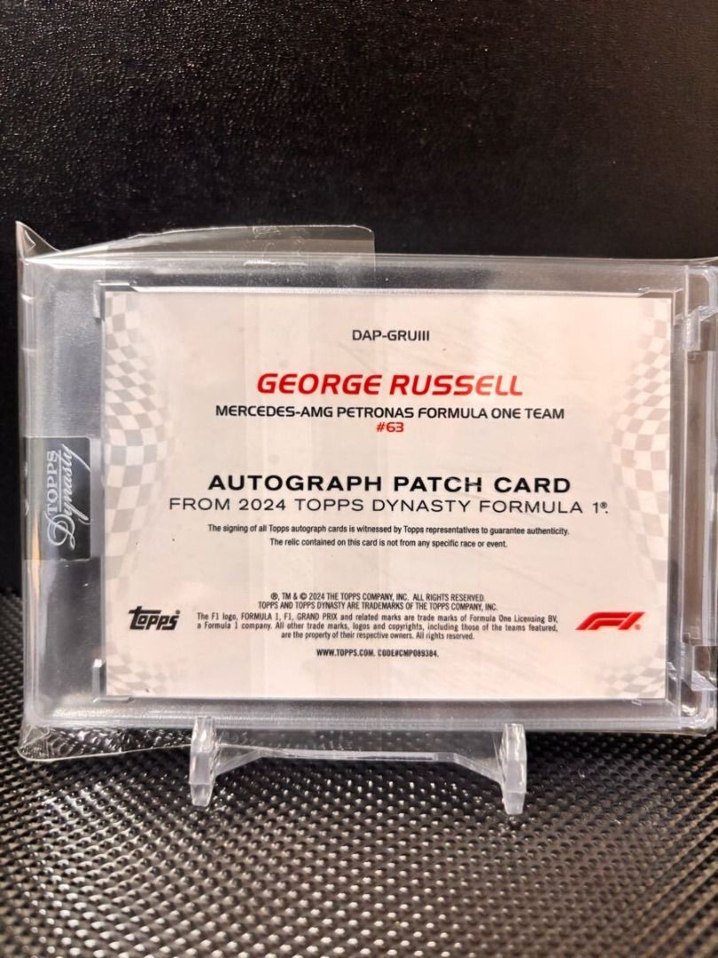 [Limited to 2] 2024 Topps Dynasty Formula 1 George Russell George Russell autographed on card ...