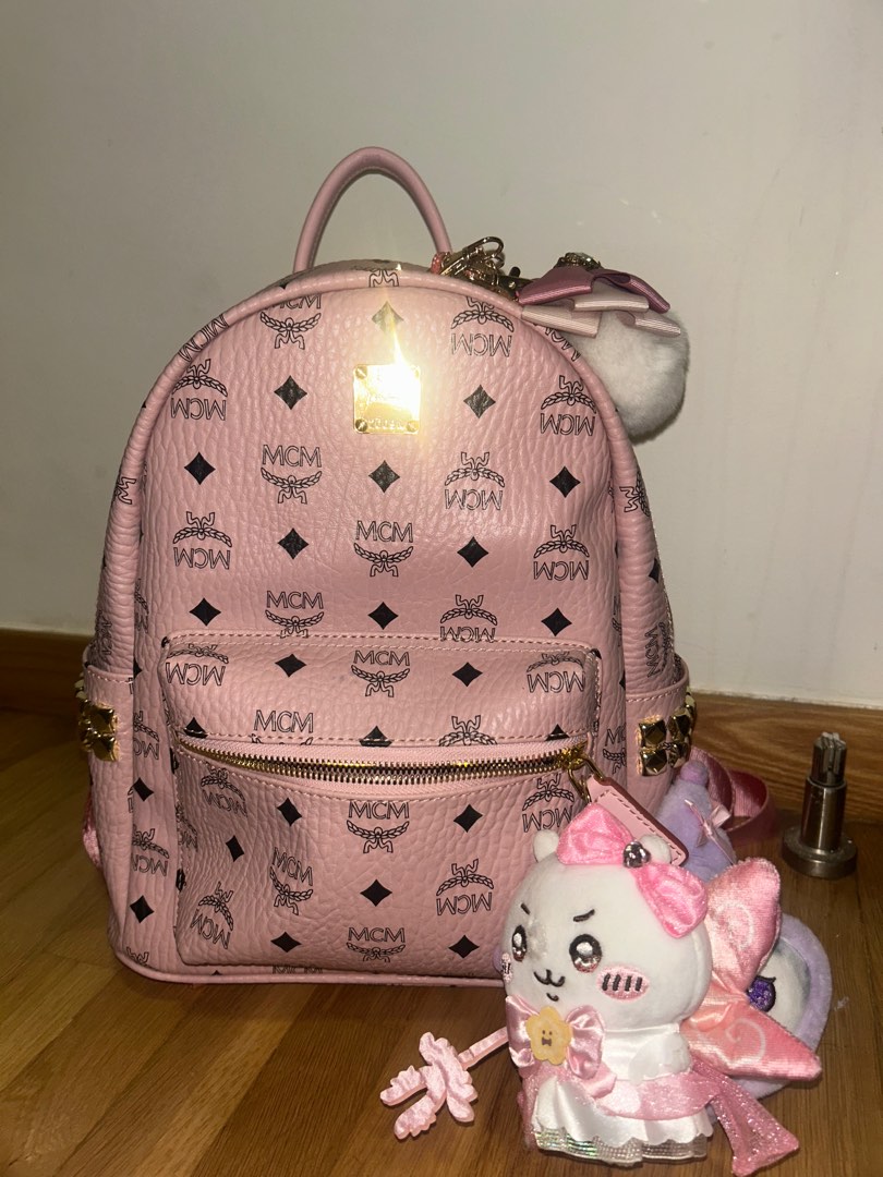 MCM powder pink backpack Jirai Kei, Women's Fashion, Bags & Wallets ...