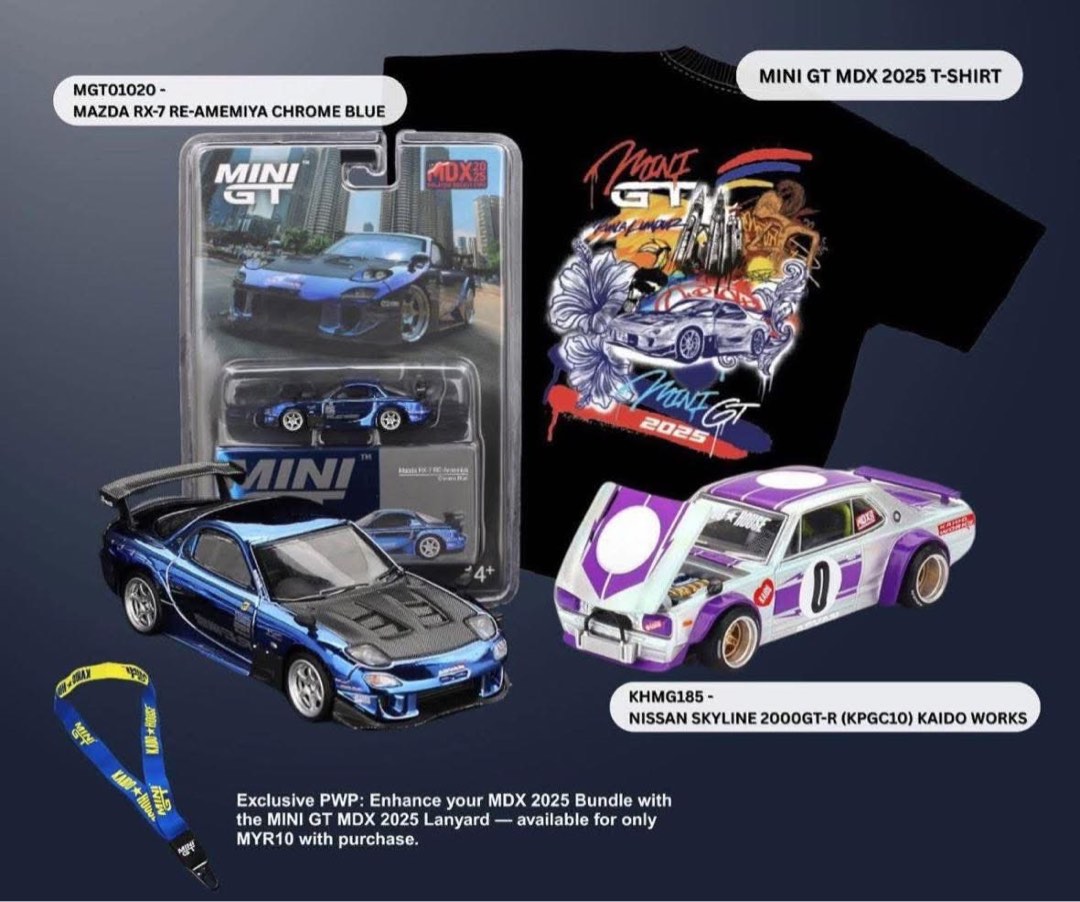 MINIGT X KAIDO BUNDLE MDX 2025 HAKO MDX + RX7 MDX + T SHIRT + LANYARD, Hobbies & Toys, Toys ...