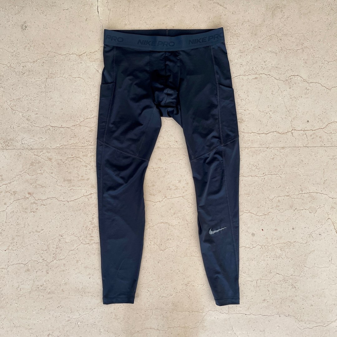 Nike Pro Nikepro Compression Pants Tights XL Black, Fesyen Pria ...