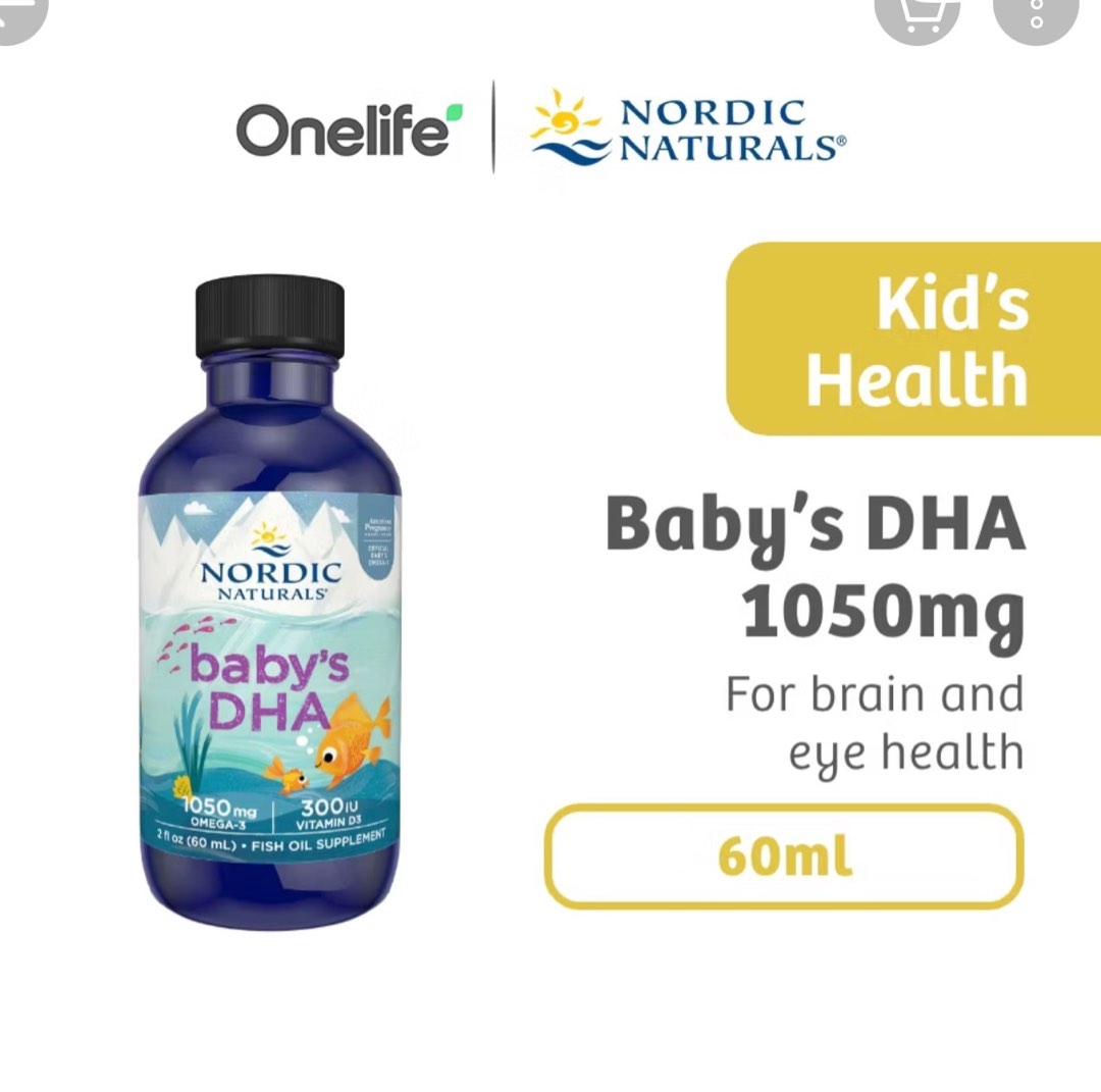 Nordic Naturals Baby's DHA 1050mg Omega 3 with 300 IU Vitamin D3 60ml ...