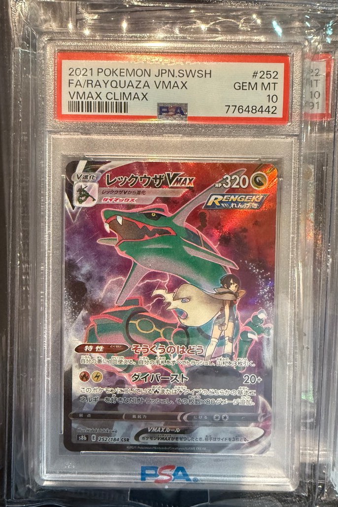 Pokemon TCG PSA GEM MT 10 Rayquaza V max CSR VMAX Climax, Hobbies & Toys, Toys & Games on Carousell