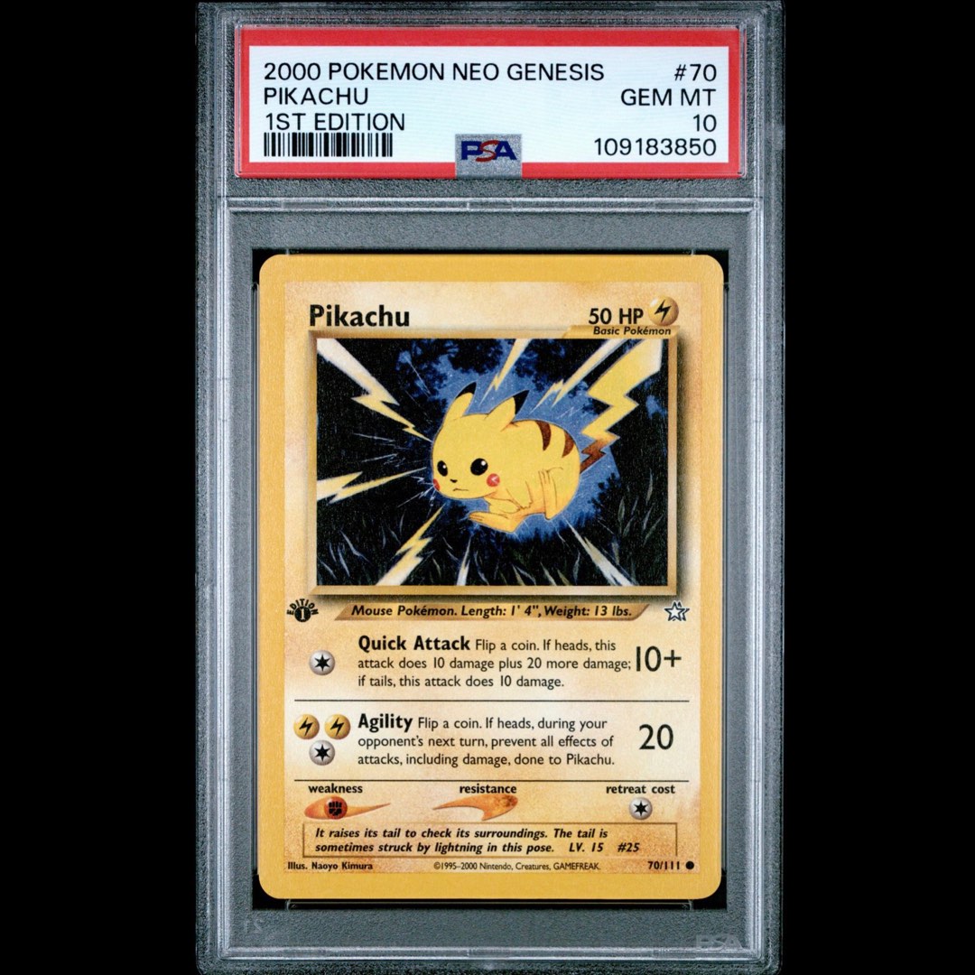 PSA 10 Pikachu Neo Genesis 1ST ED #70, Hobbies & Toys, Memorabilia ...