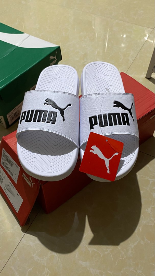 PUMA POPCAT SLIDES, Men's Fashion, Footwear, Slippers & Slides on Carousell