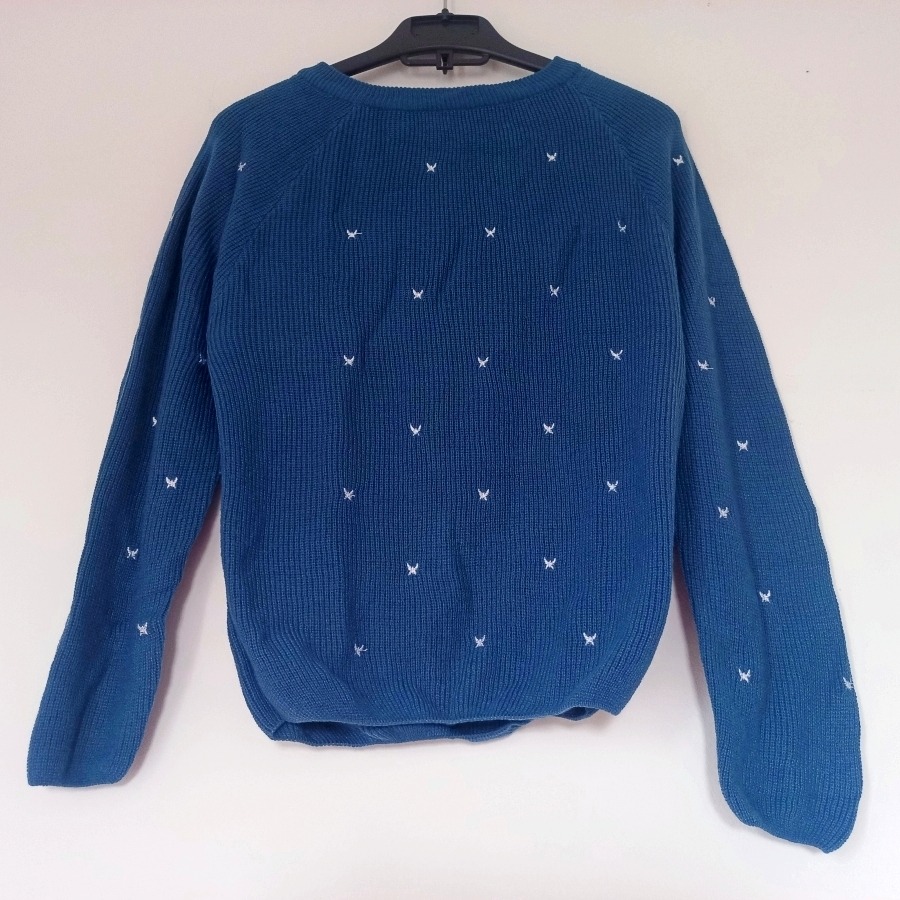 SALE! Korean Sweater Rajut Premium Bordir Kupu2 Warna Denim Biru Size M ...