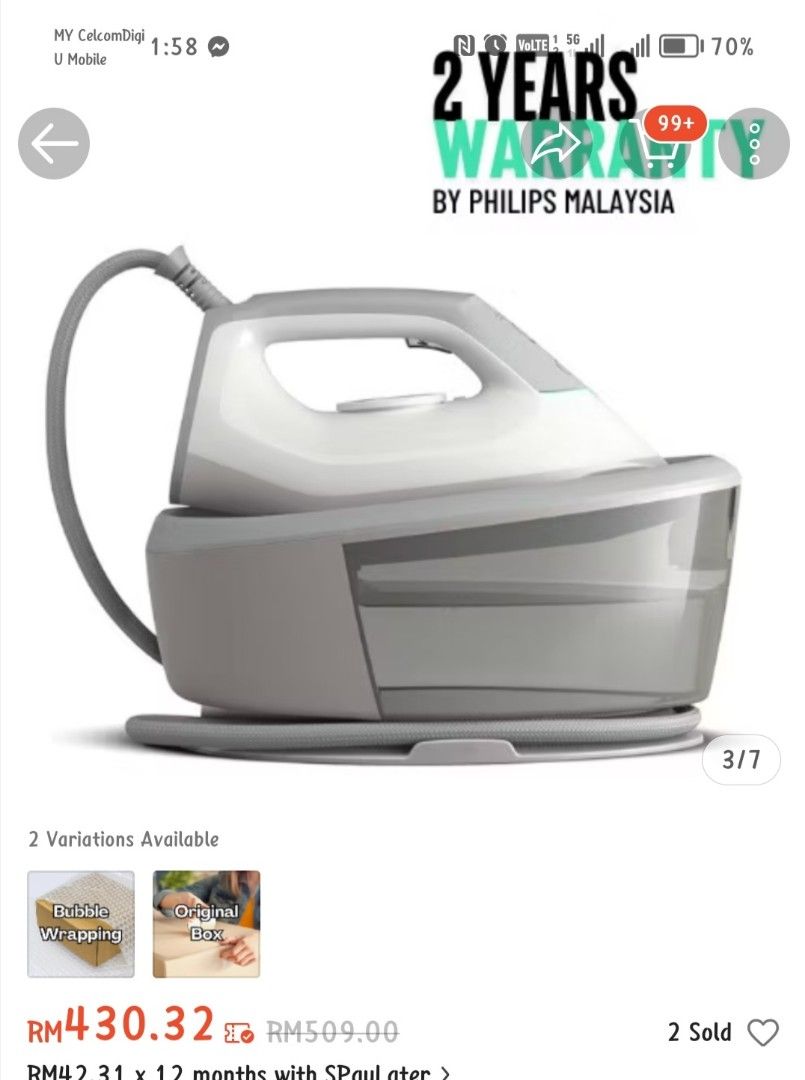 Steam generator iron Philips, TV & Home Appliances, Irons & Steamers on ...