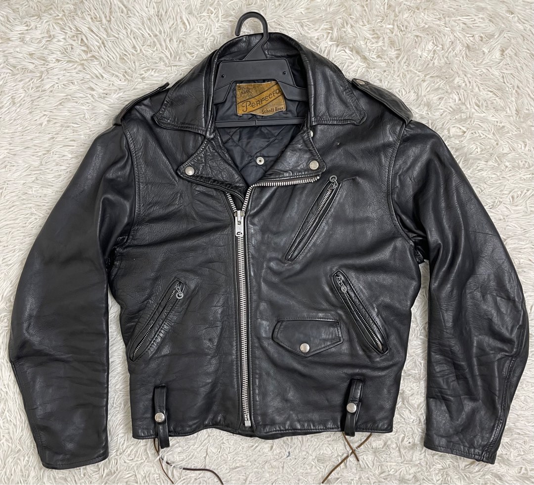 Vintage 70s Perfecto by Schott Bros leather biker jacket -40, Men's Fashion, Coats, Jackets and ...