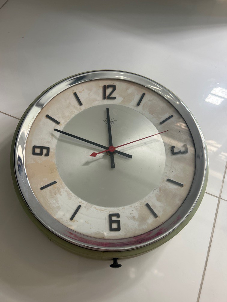 Vintage Diamond Clock, Furniture & Home Living, Home Decor Accessories ...