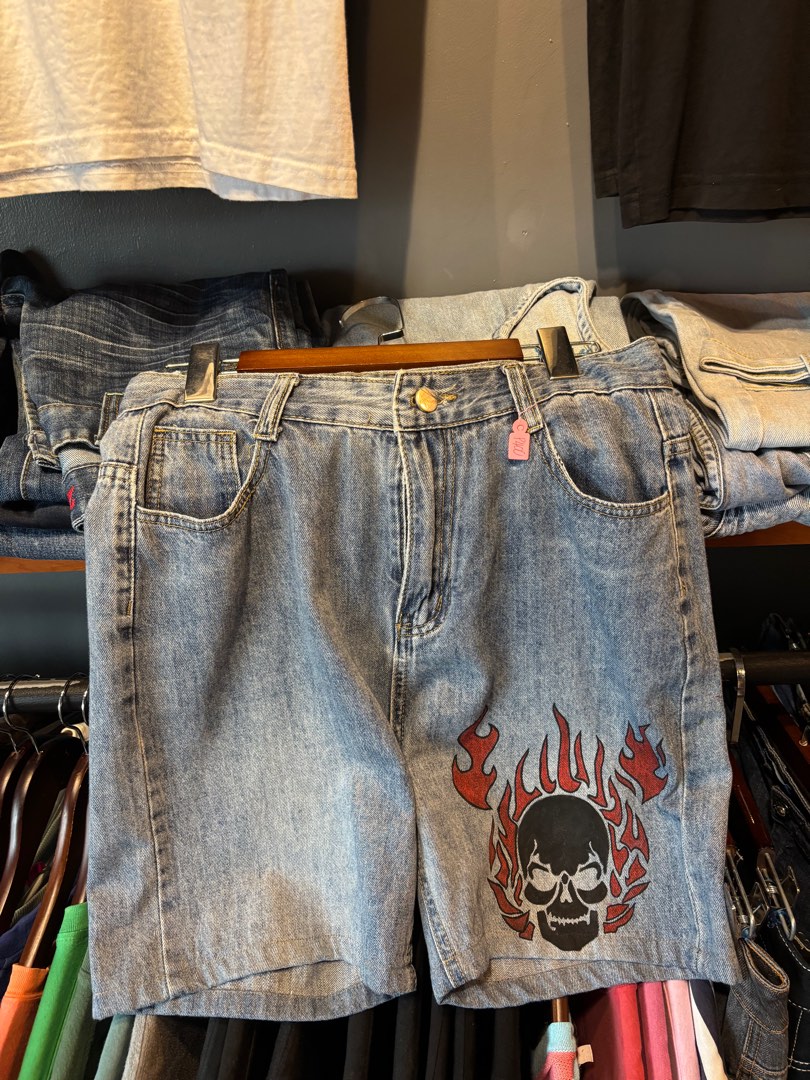 Women Jorts | Handpainted / Grunge / Goth / Skater / Skull / Skeleton ...