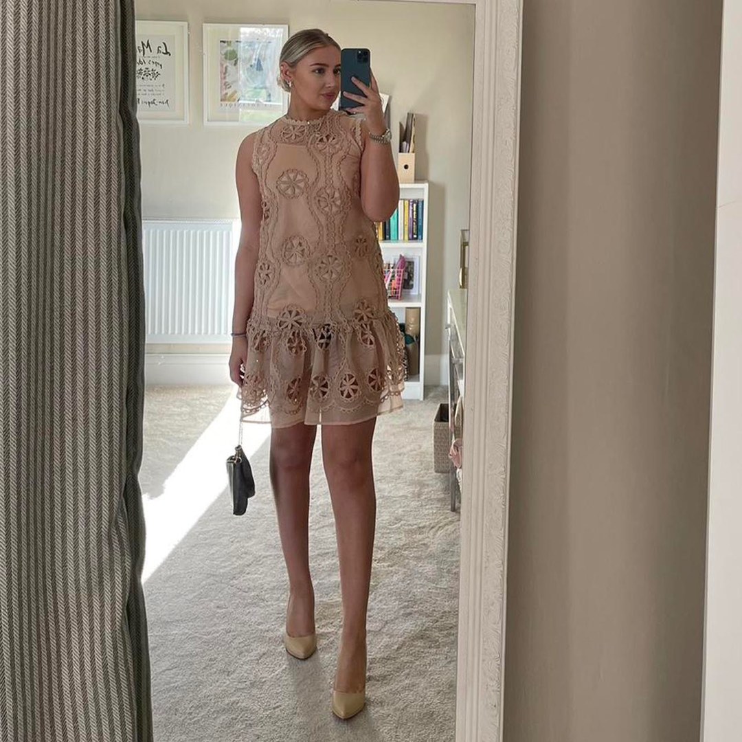 04 RARE Very Brown Eyelet Dress, Women's Fashion, Dresses & Sets ...