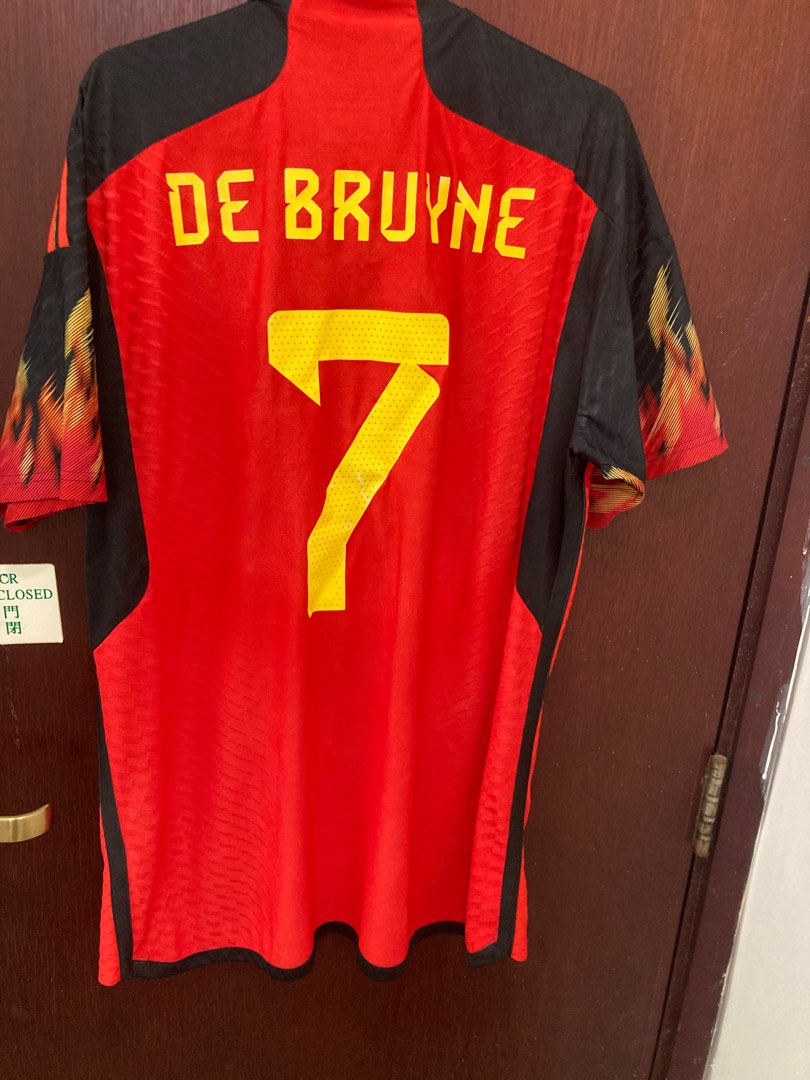 2022 World Cup BELGIUM Jersey (Home Authentic) Kevin De Bruyne, 男裝, 運動 ...