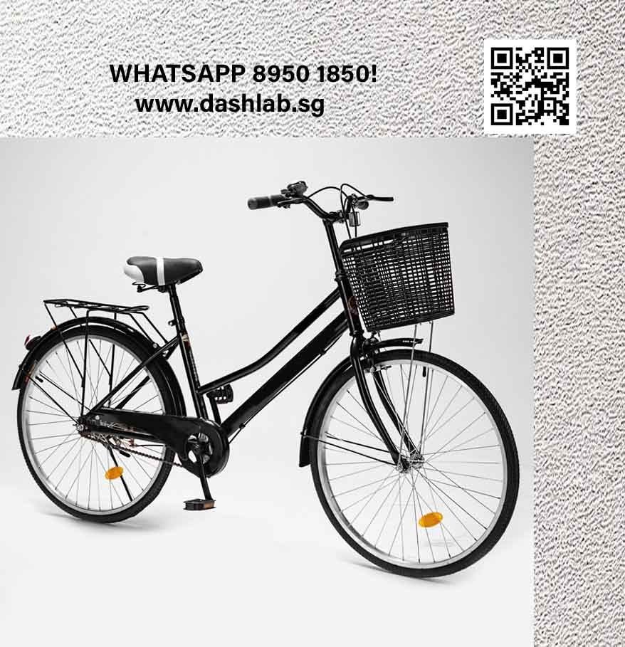 26 inch 1 Speed Lady Bike [Black] Women Bike City adult male commuter ...