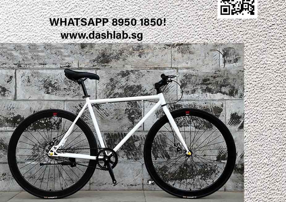 26 Inch 1 speed Road bike [White] Road Bicycle with disc brakes Can add ...