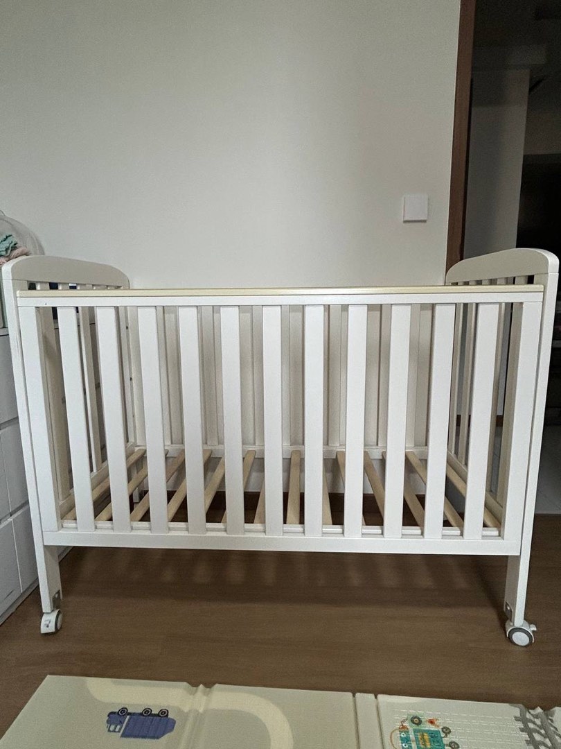 7-in-1 Convertible Baby Cot with Drop-Gate (120X60CM), Babies & Kids ...